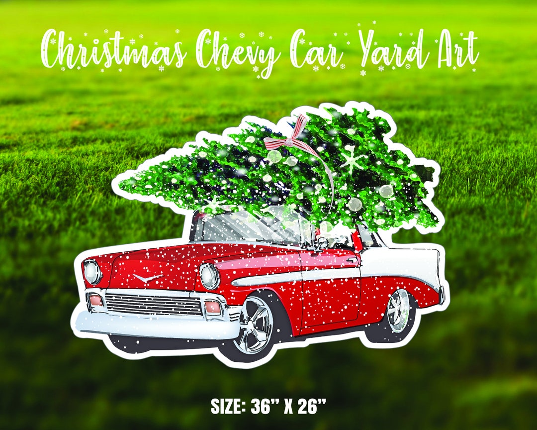 Christmas Chevy , 36 Inch Christmas Tree Delivery, Santa Clause Retro ...