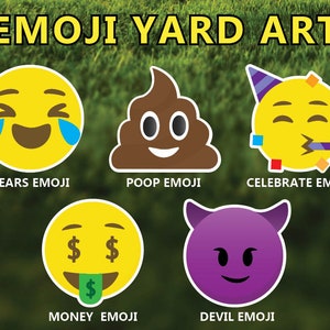 Emoji Yard Art 20 Popular Faces, Smile Kiss Crying Selfie, Birthday ...