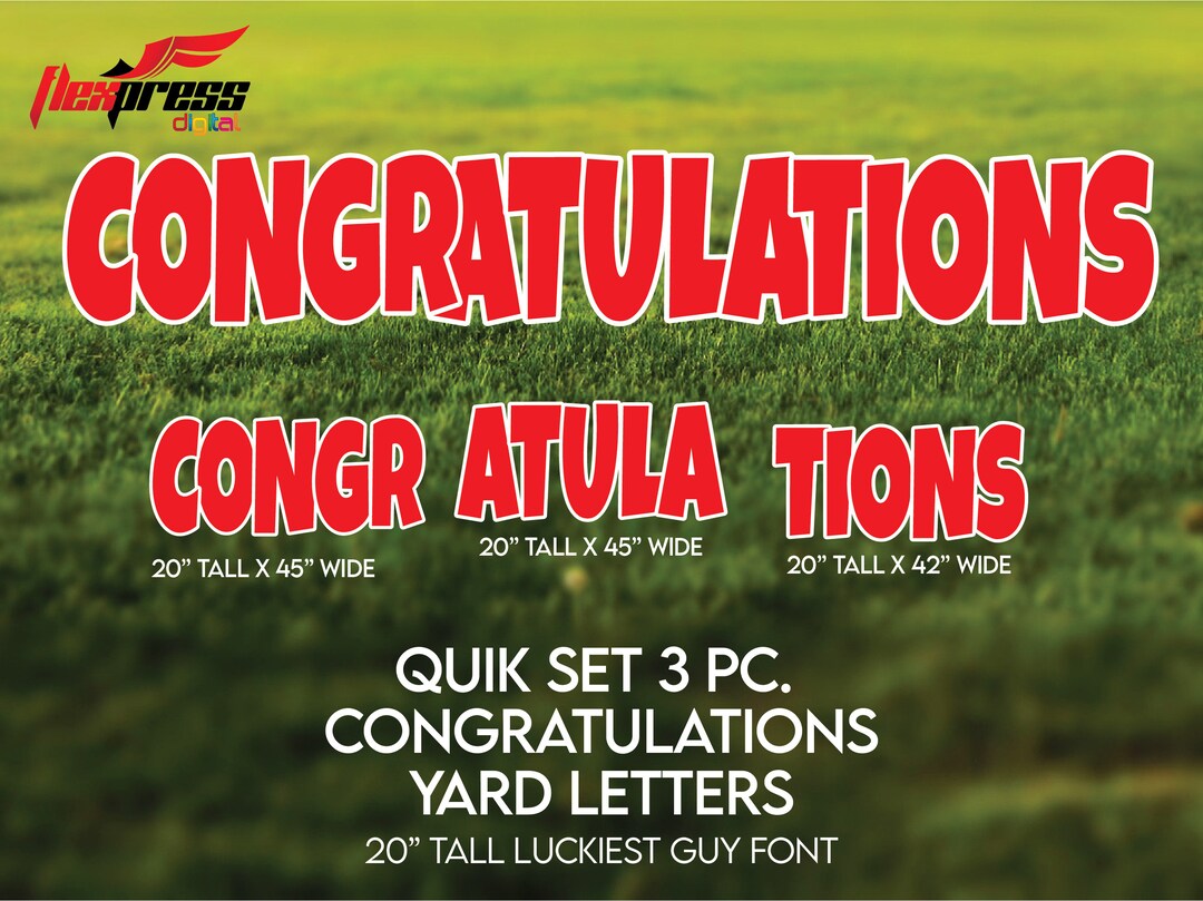 QUICK SET Congratulations | 3 Easy to Place Signs | Congratulations ...