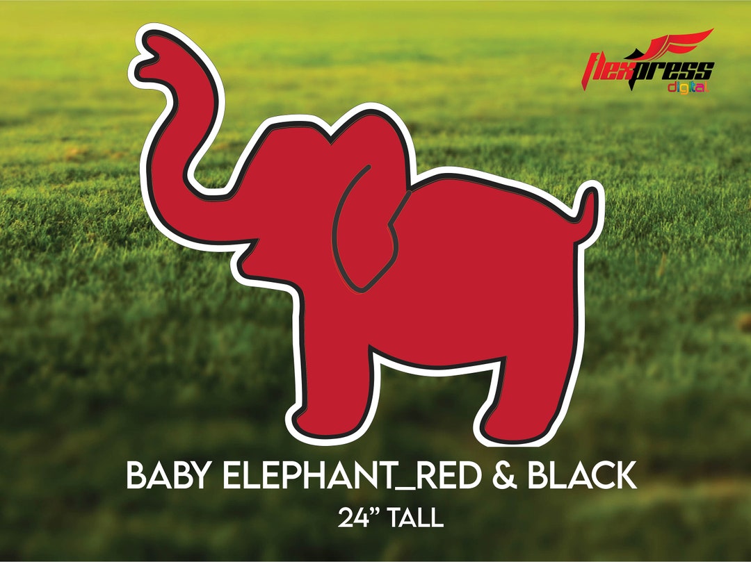 Baby Elephant Yard Display Sign | Birthday Party | Alabama | Crimson ...