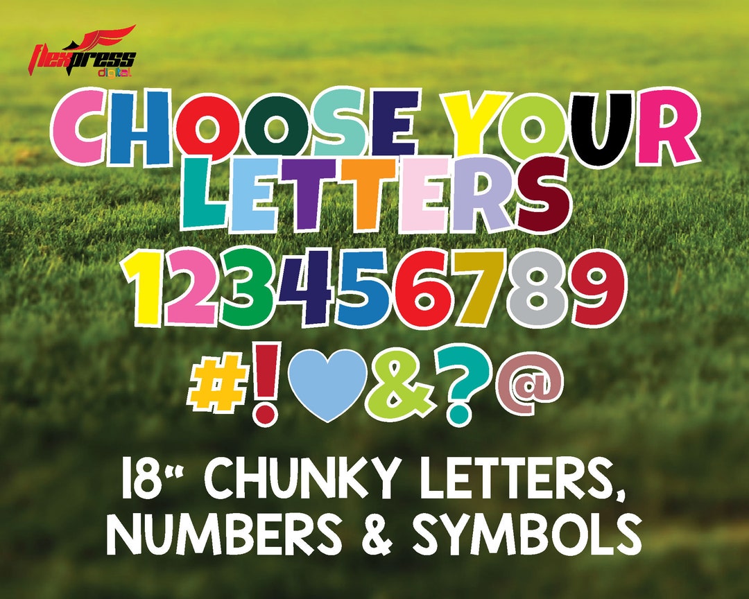 18 Inch Chunky Letters & Numbers Yard Decorations - Etsy