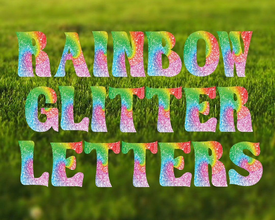 Rainbow "glitter" Letters and Numbers 18" Tall Letters, Yard Letters - Etsy