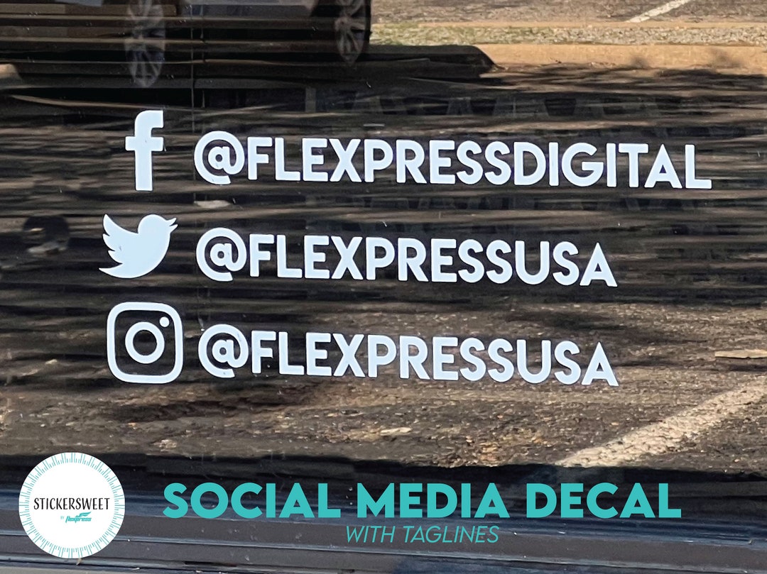 Social Media Sticker for Car Window | Facebook Snapchat Youtube ...