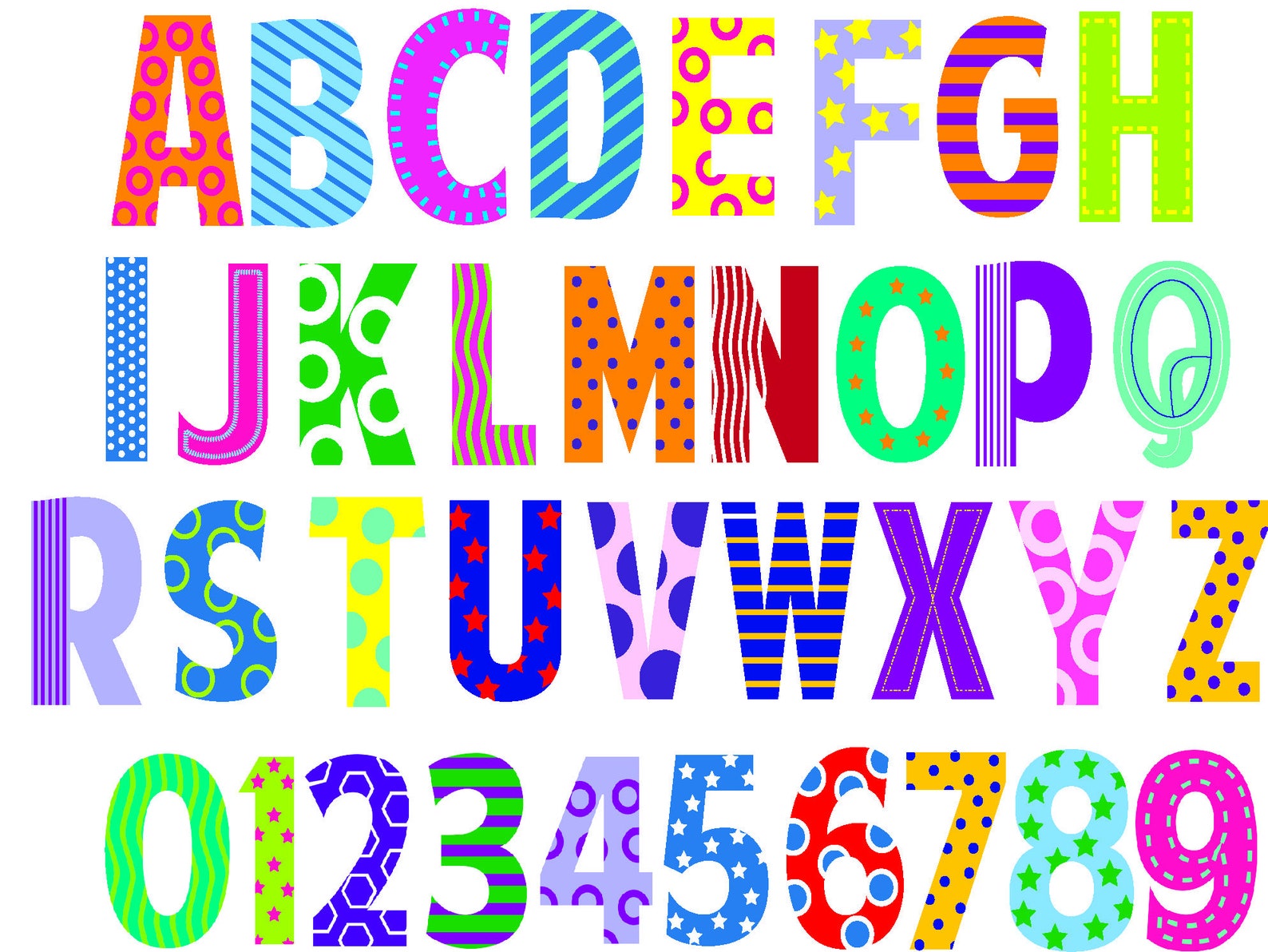 Confetti Letters and Numbers Fun and Unique 18 Tall - Etsy