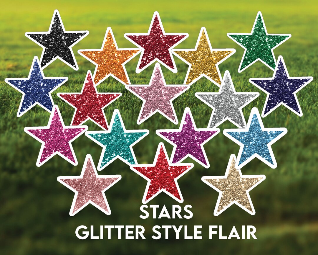 Single Stars * Glitter Style Star Flair! Add Pizazz to Your Yard ...