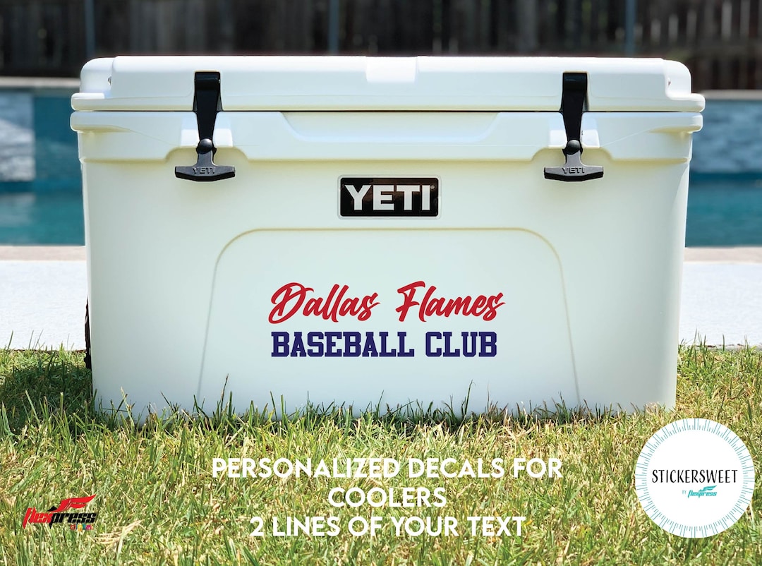 Sports Team Decal for Cooler L Custom DIY Decals for Coolers | Initials ...