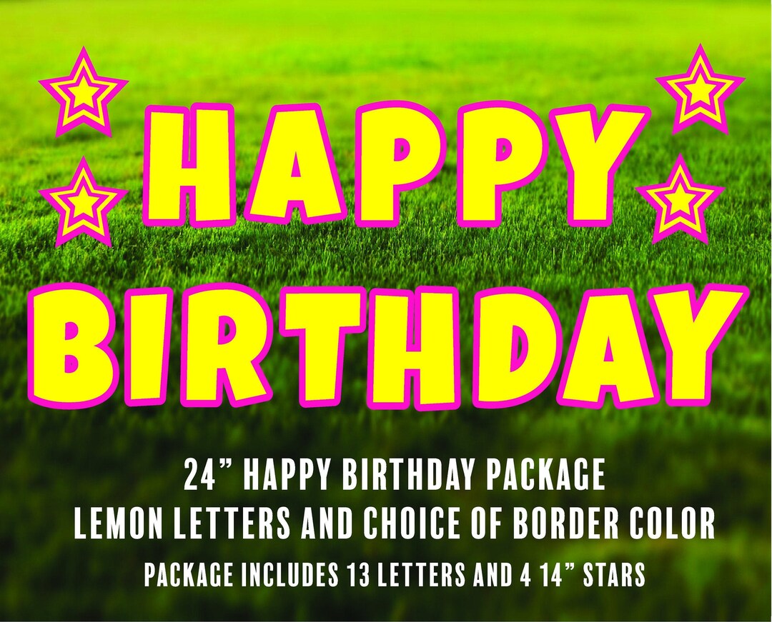 Happy Birthday Package - 24" Tall Chunky Style Letters With 4 Matching ...
