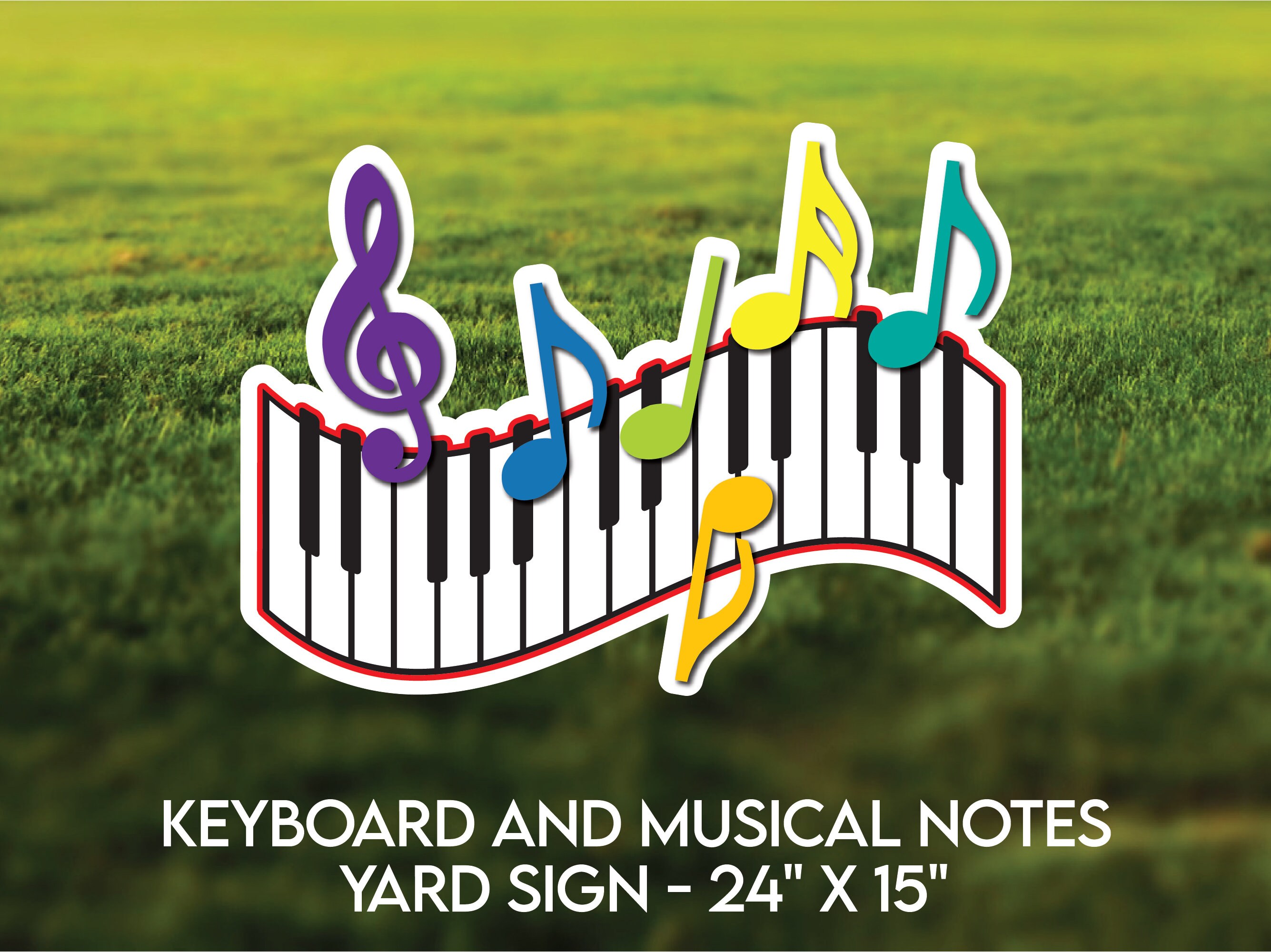 Keyboard & Musical Notes Music Themed Yard Sign on Corrugated | Etsy
