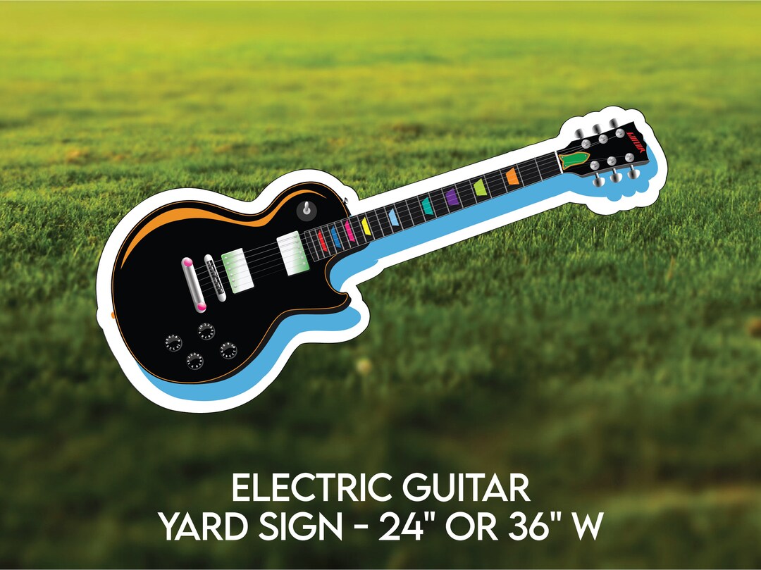 Electric Guitar Music Themed Yard Sign -| 24" or 36" Long | Music ...
