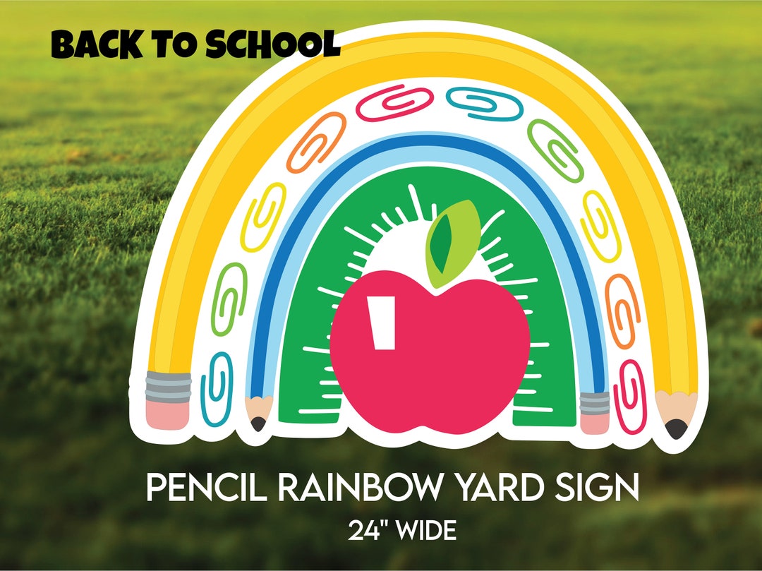 School Supply Rainbow | Back to School | Welcome Back to School | Cheer ...