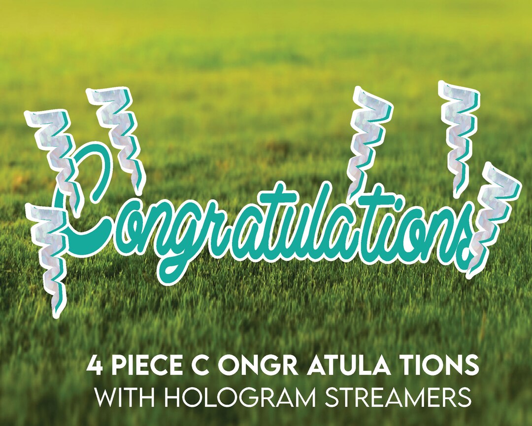 Congratulations With Streamers! 10 Piece Set With NEW Hologram Accent ...