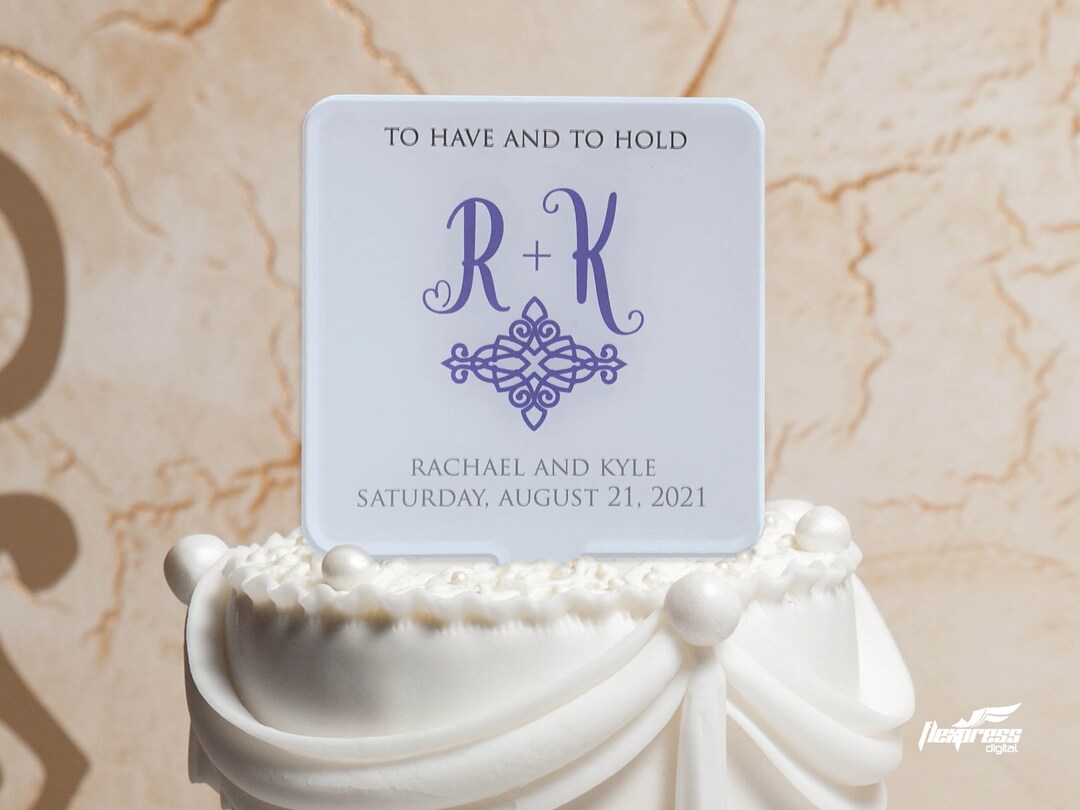 Custom Acrylic Wedding Cake Topper Modern Scroll Design - Etsy