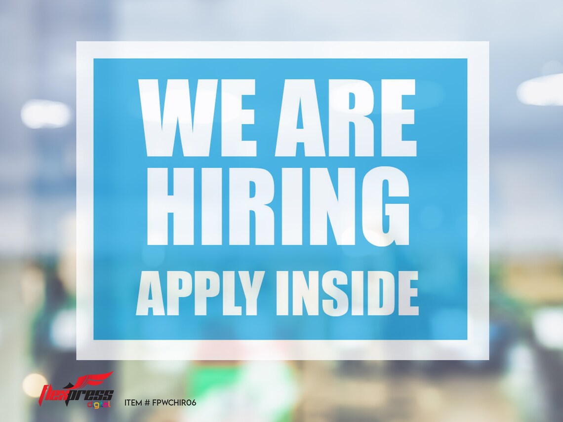 NOW HIRING Apply Within Window Cling 8.5 x 11 | Etsy