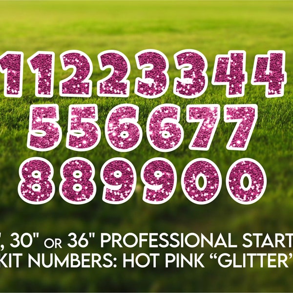 Pink Glitter Numbers - Etsy