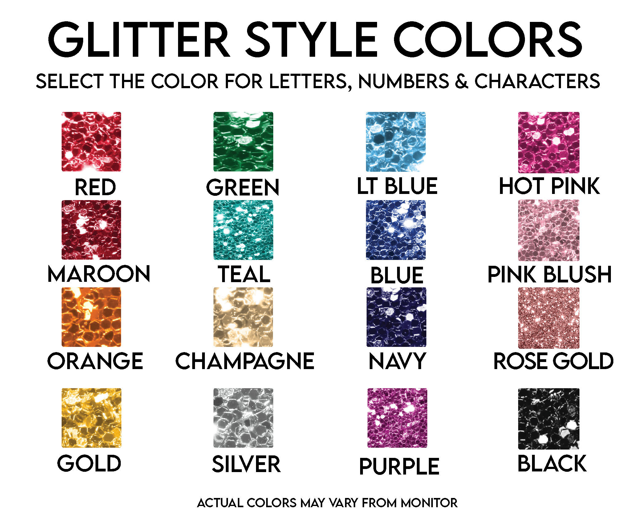 24 Chunky glitter Letters & Numbers Yard - Etsy