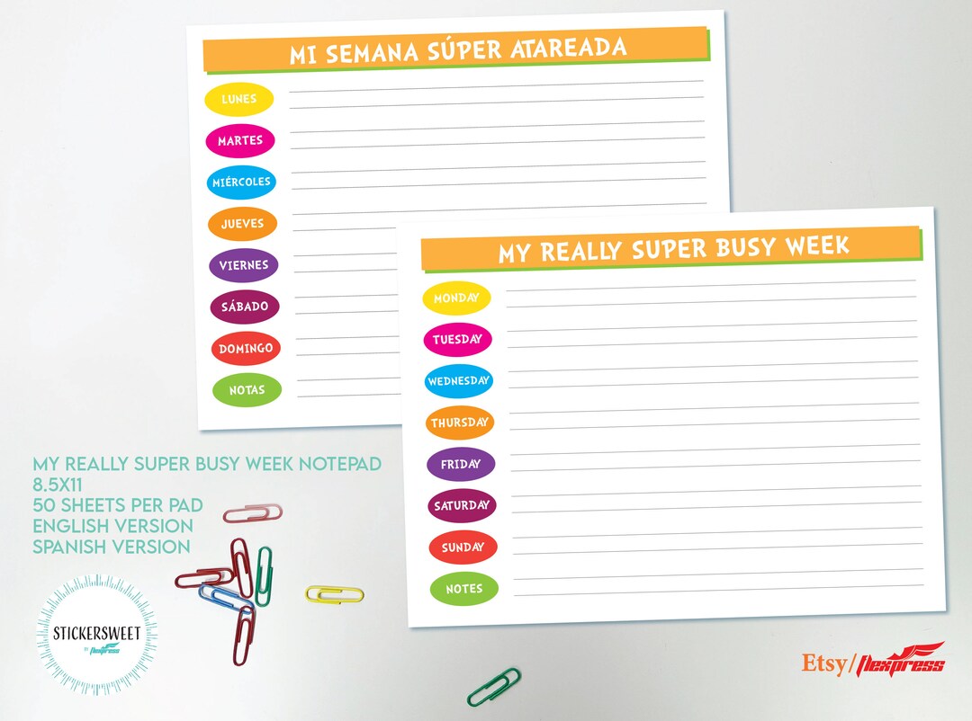 English and Spanish to Do List | Family Calendar | Weekly Chores Mi ...