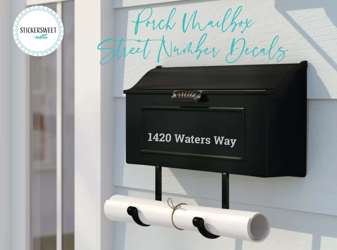 Porch Mailbox Address Decal, Street Address Decal, Personalized Name ...