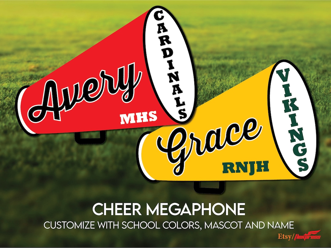 Custom Cheerleader Megaphone Yard Sign | Personalize Color, Name ...