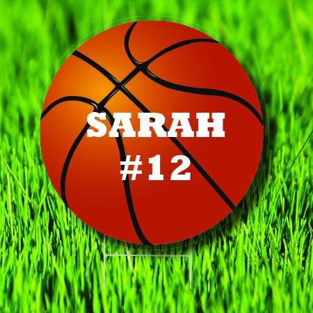 Custom Basketball Sports Yard Sign Round - Etsy