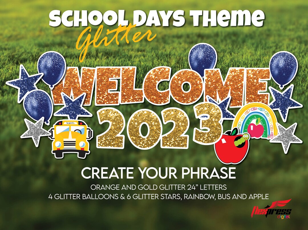 CREATE YOUR PHRASE Glitter School Yard Display | Complete Set With ...