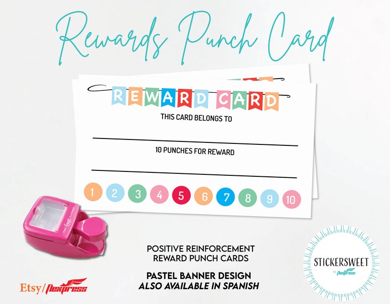 Rewards Punch Card | Small Business Loyalty Card | Set of 50 Cards ...