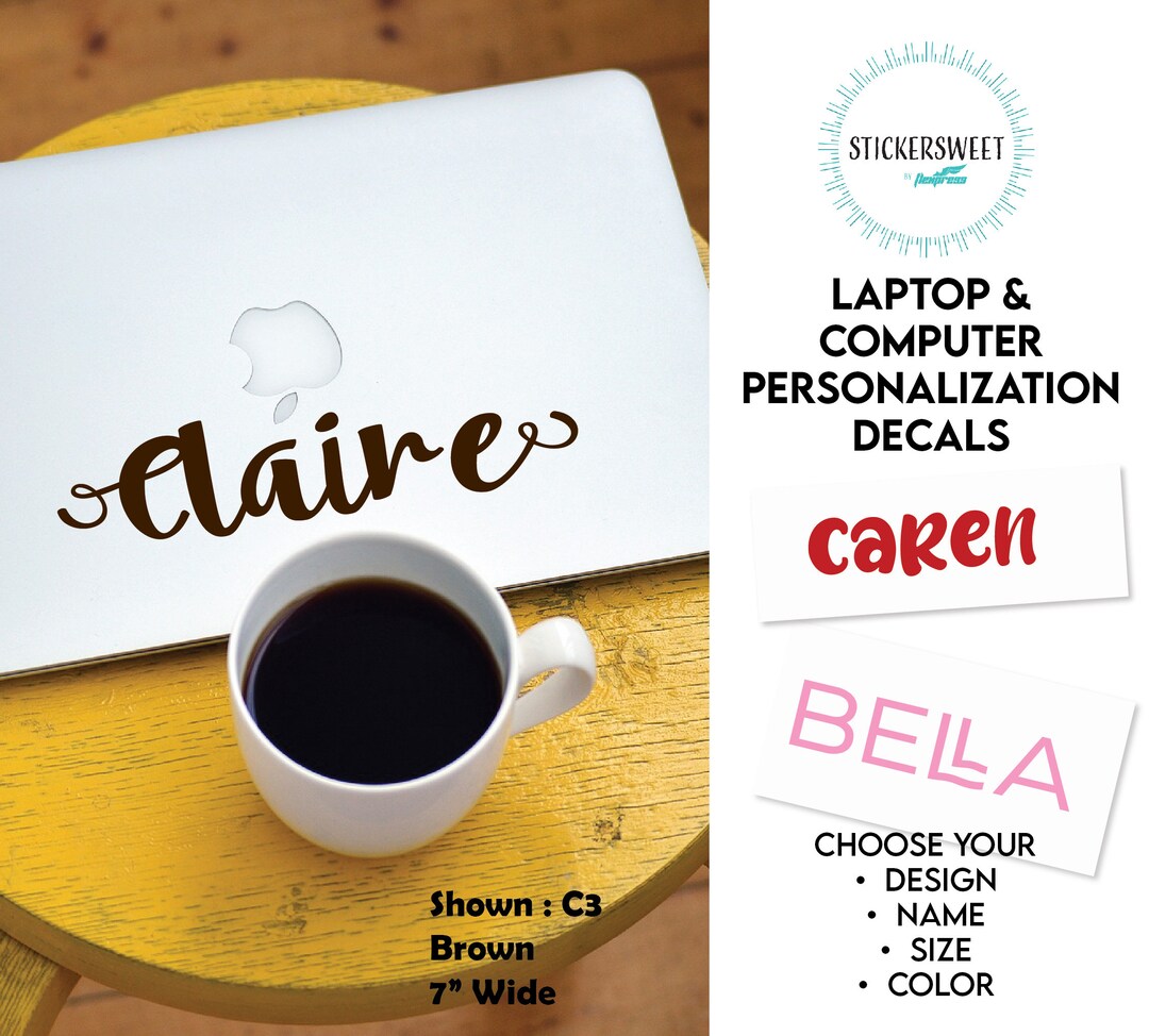 Laptop Stickers | Laptop Decal | Computer Decal | Name Laptop Decal ...