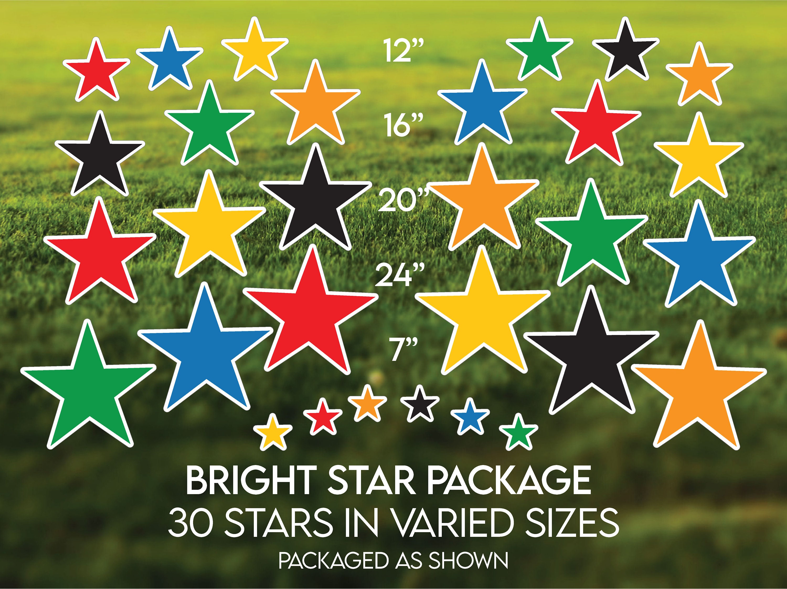 30 Glitter & Solid STARS Package 6 Multi Color Stars 5 | Etsy