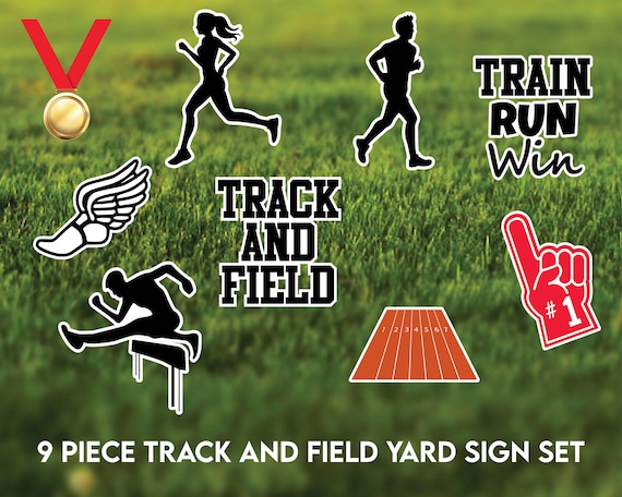 Track and Field Yard Sign Set 9 Pc Set Runners Track - Etsy