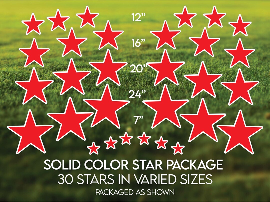 30 Star Package | Solid Stars in Multiple Sizes | Graduation Birthday ...