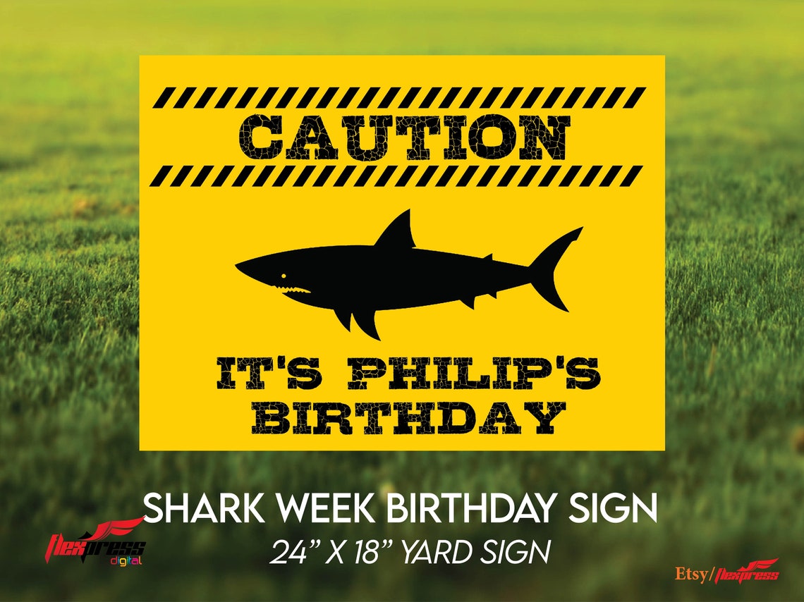 Shark Custom Birthday Yard Sign, Personalize With Birthday Name And/or ...