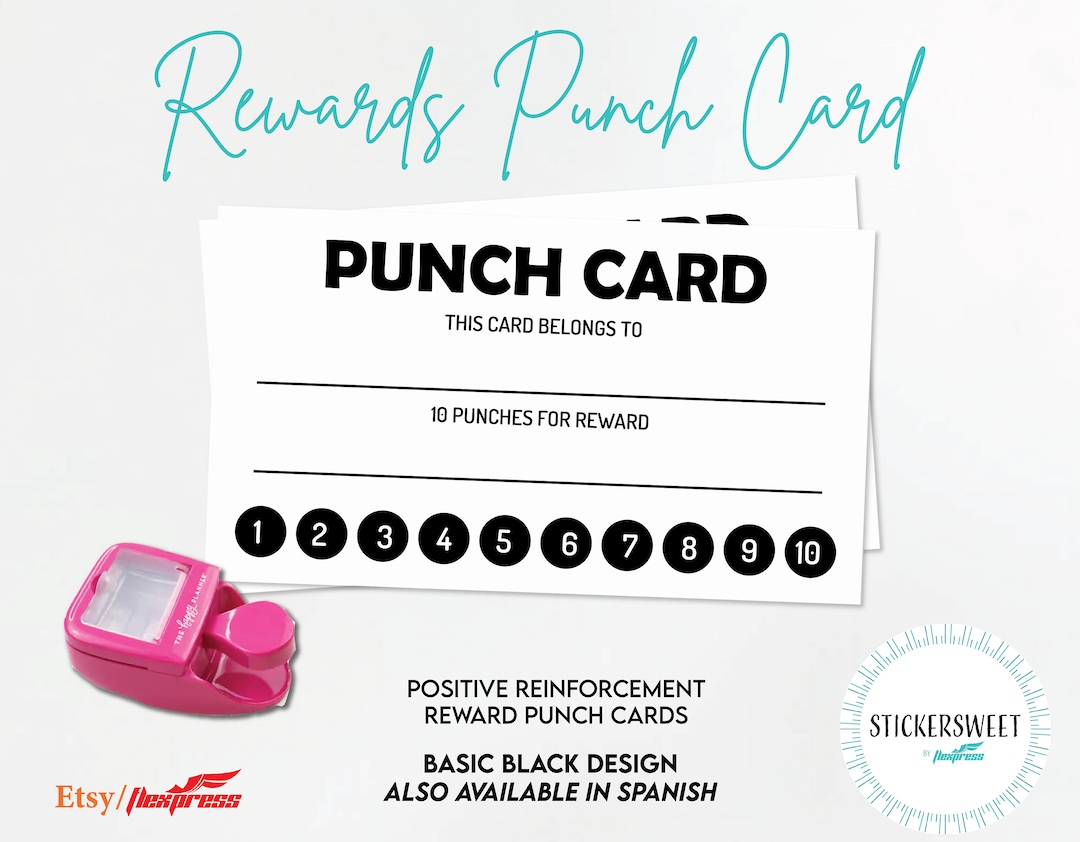 Rewards Punch Card | Small Business Loyalty Card | Set of 50 Cards ...