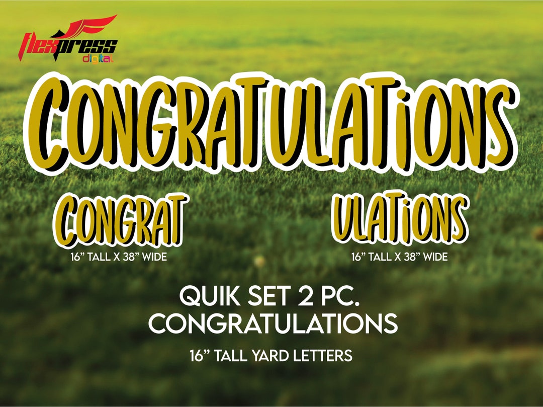 QUICK SET Congratulations | 2 Easy to Place Signs | Congratulations ...