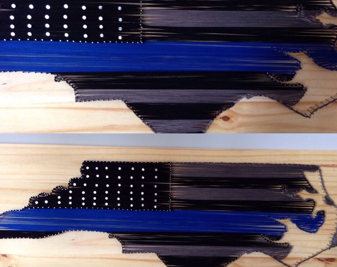 NC Thin Blue Line String Art - Etsy