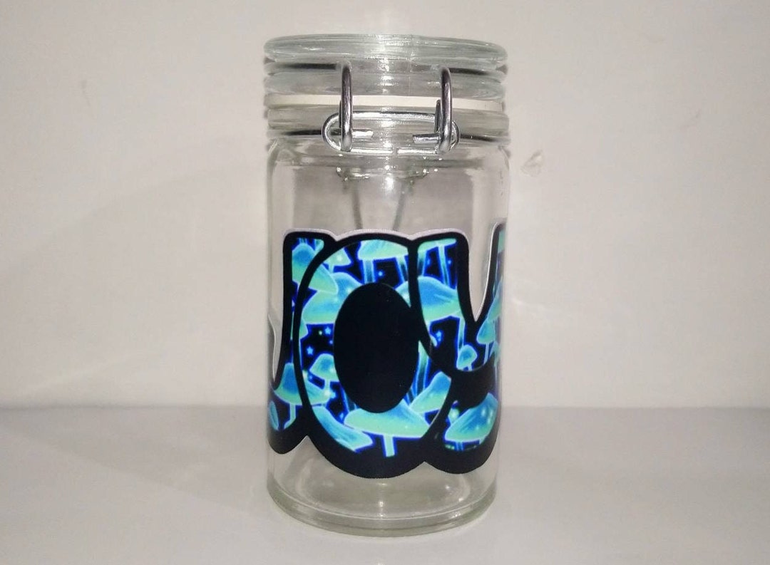 Stash Jar Lock Tight Lid Smell Proof Jar Glass Storage Herb Spice Ash ...