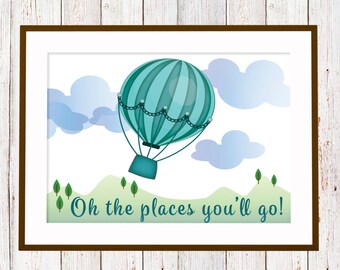 Nursery Wall Art Printable Oh the Places You'll Go | Etsy