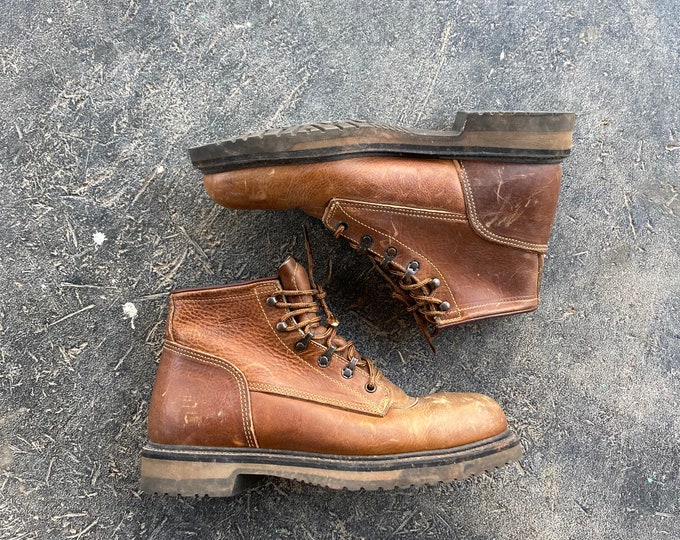 Red Wing Steel Toe Boots Work Ankle Boots Logger Style Supersole 10 - Etsy