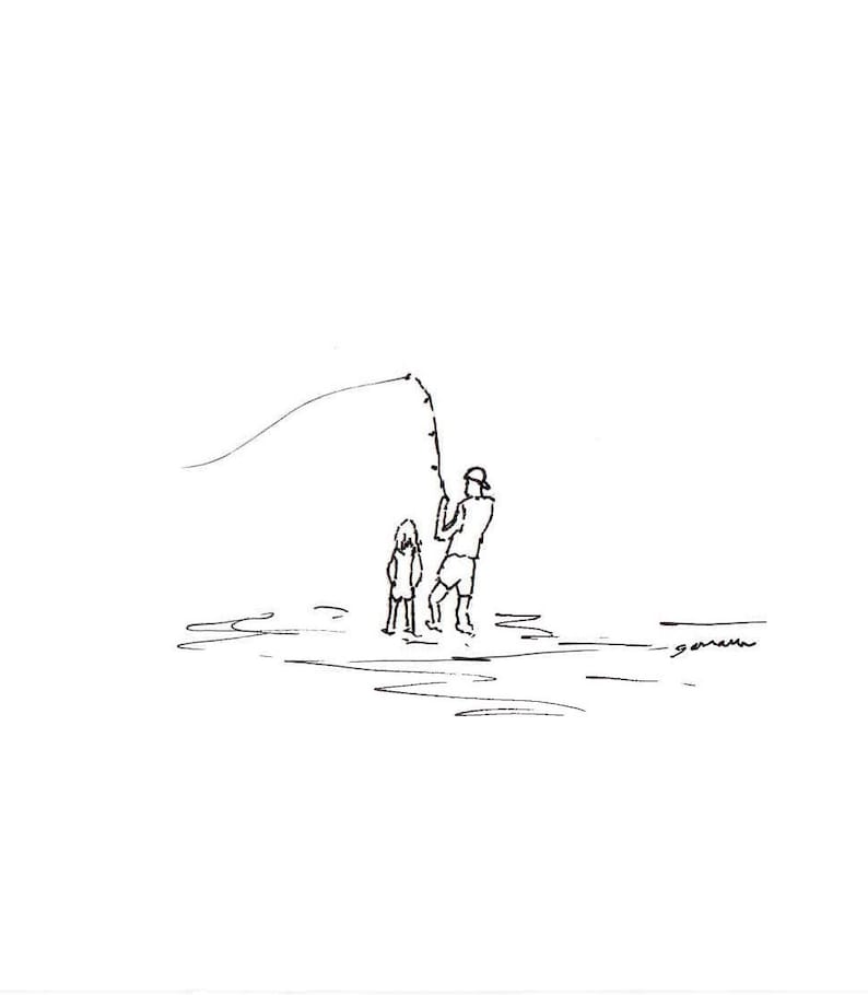 Dad and Daughter Fishing - Etsy