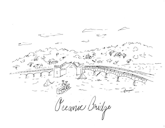Oceanic Bridge From Rumson to Navisink New Jersey - Etsy