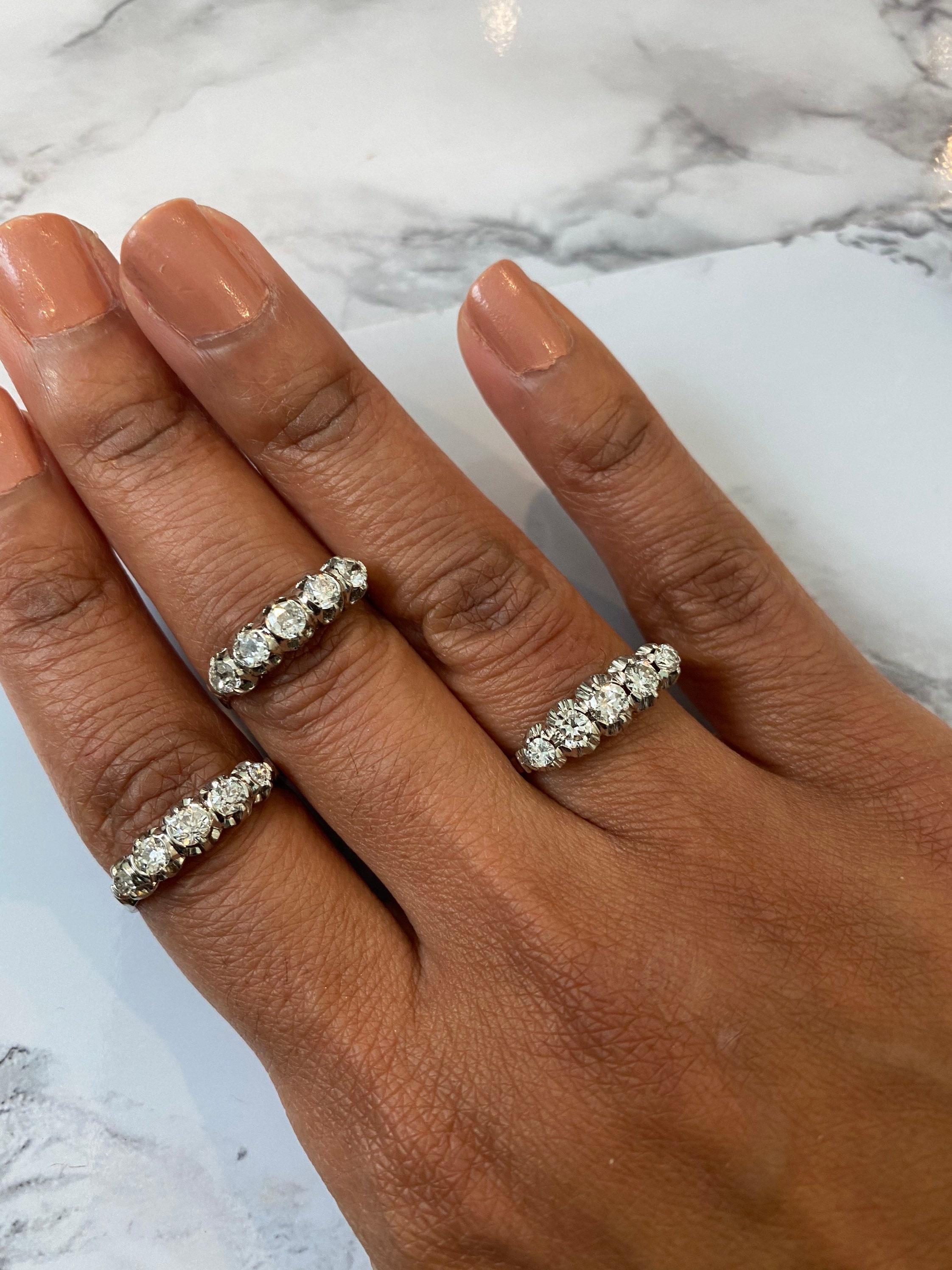 Vintage diamond band diamond wedding band antique diamond | Etsy