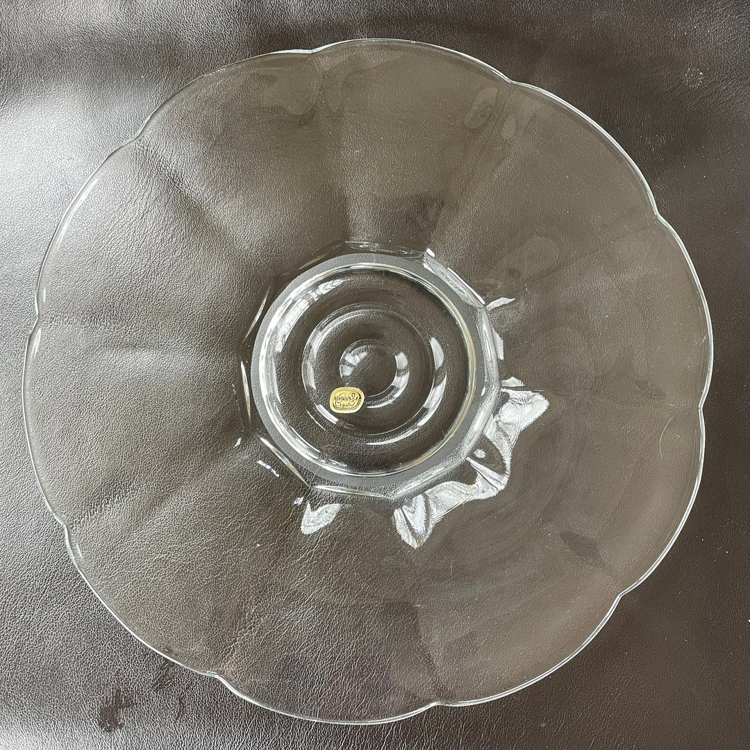 Vintage Bohemia Crystal Glass Plate Platter Serving Dish From ...