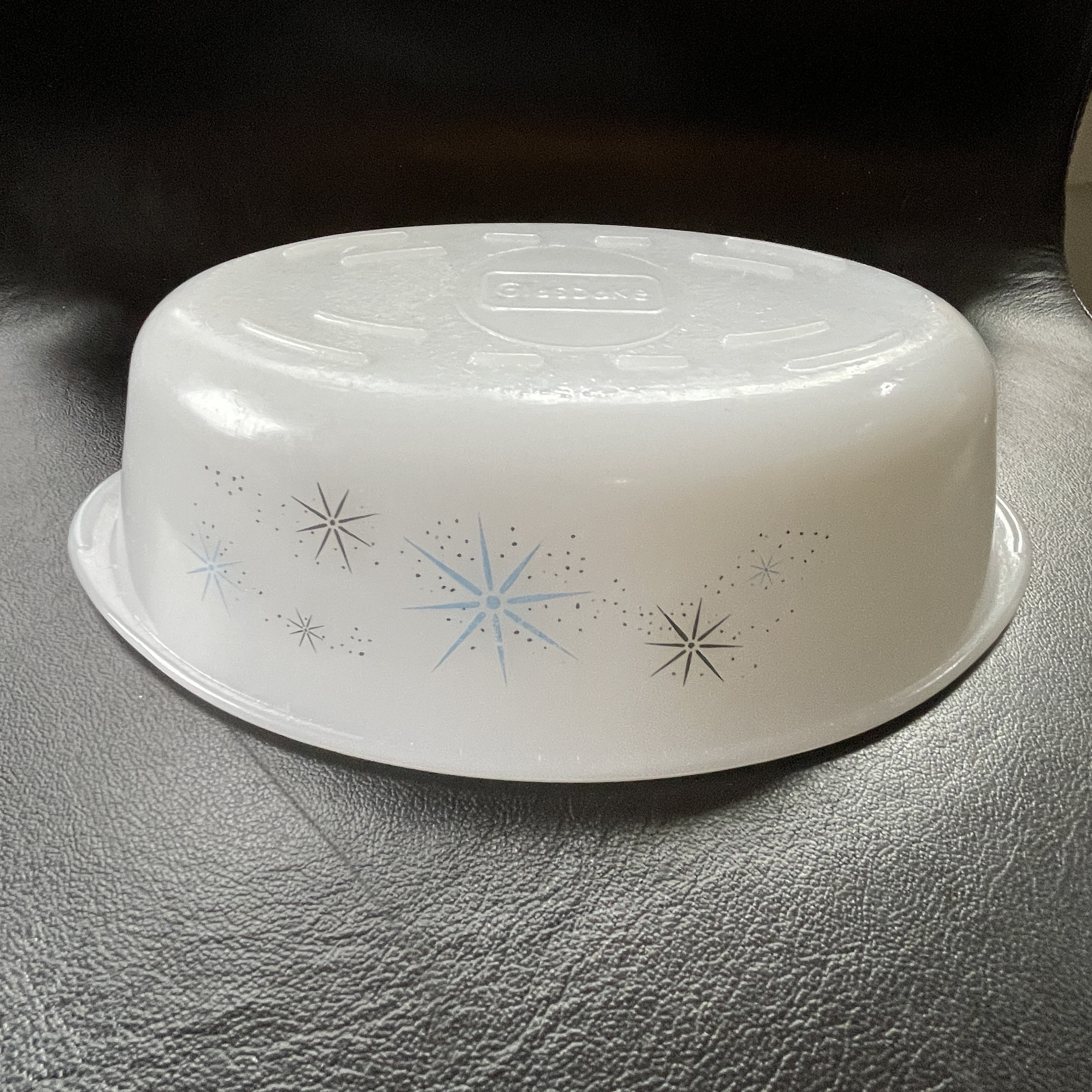 Vintage MCM Glasbake Milkglass Oval Casserole Atomic Starbursts Stars-1 ...