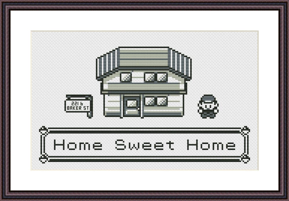 Pokemon Inspired Home Sweet Home Cross Stitch Pattern PDF Instant ...