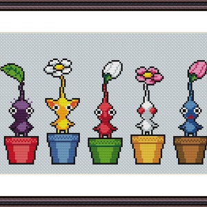 Pikmin Video Game Cross Stitch Pattern PDF Downloadable - Pikmin Plants ...