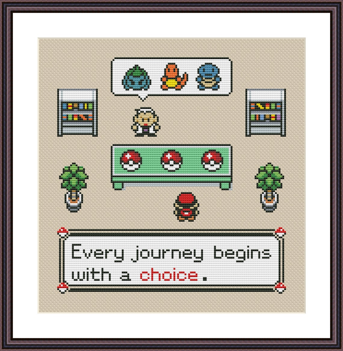 Choose Your Pokemon Starter Professor Oak 2 Funny Cross Stitch - Etsy