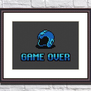 Video Game Cross Stitch Pattern Mega Man Game Over PDF Instant Download ...