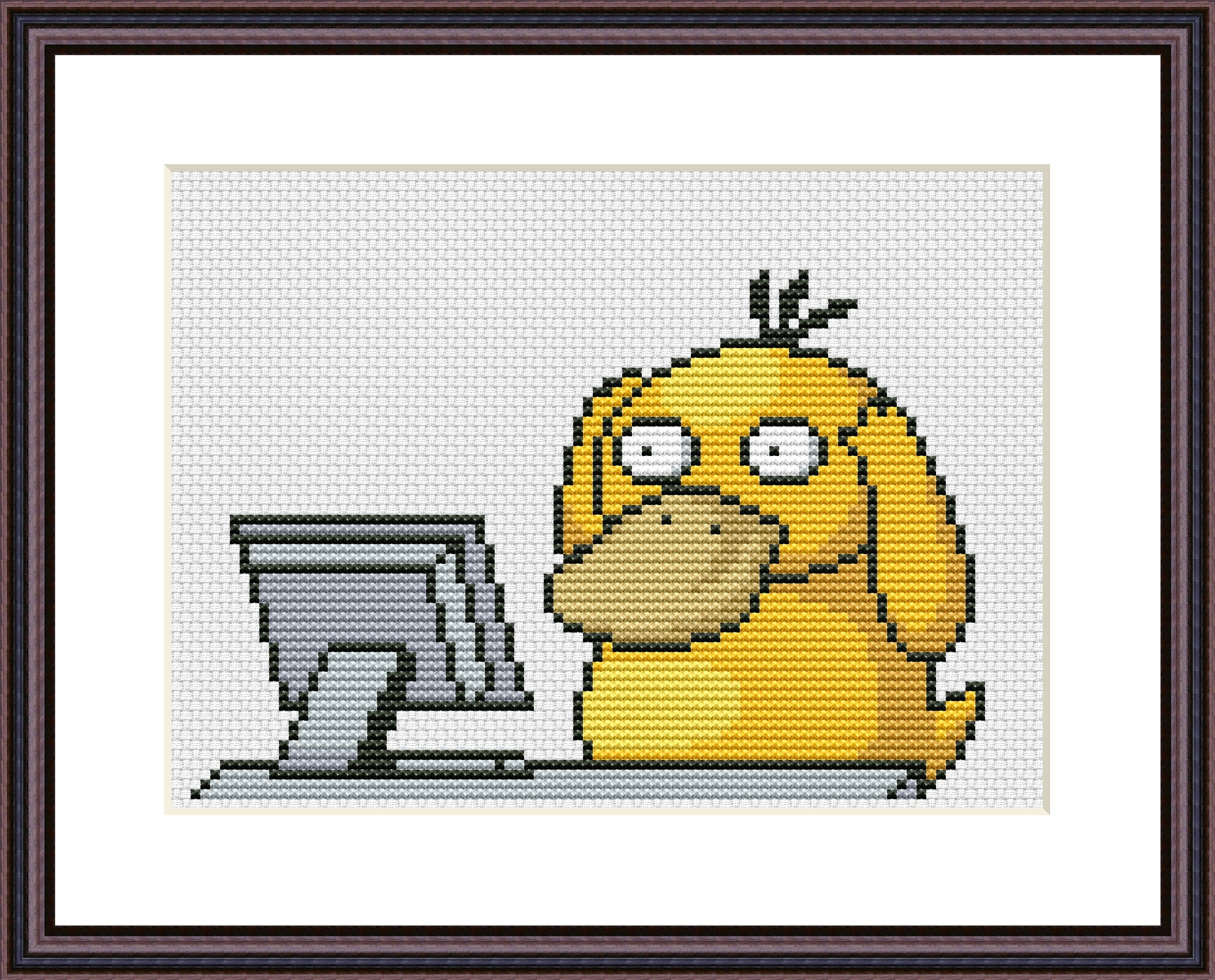 Funny Psyduck Mem Pokemon Office Cross Stitch Pattern PDF Video Game ...