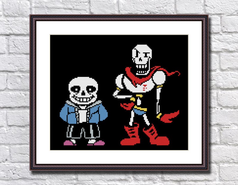 Cross Stitch Pattern Undertale Video Game Sans & Papyrus Funny - Etsy