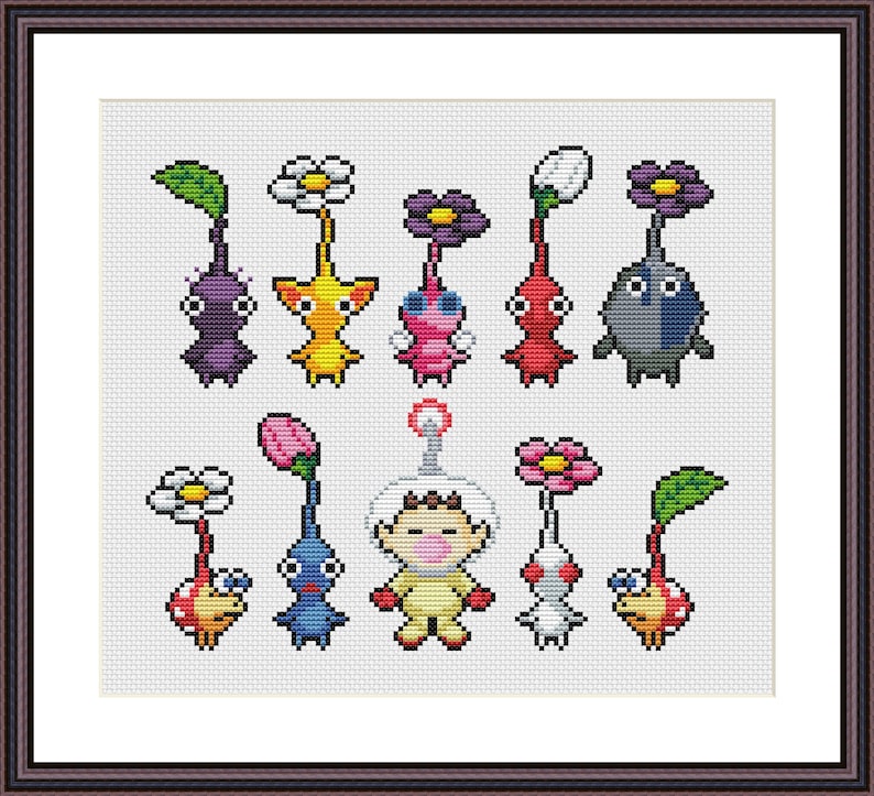 Pikmin Video Game Cross Stitch Pattern PDF Download - Pikmin & Olimar ...