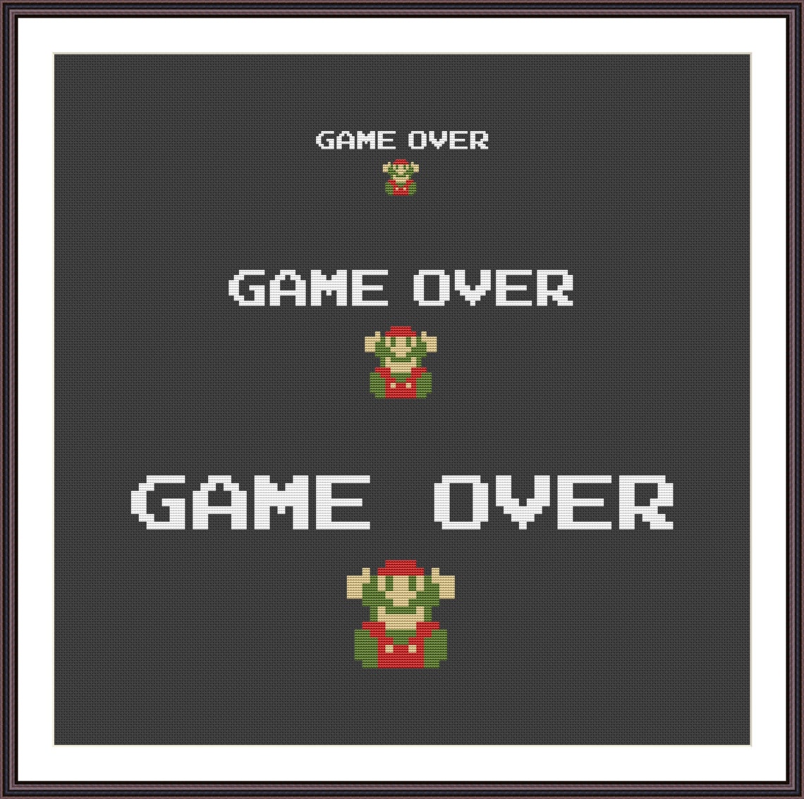 Super Mario Game Over set of 2 Patterns 3 Size Retro Video - Etsy