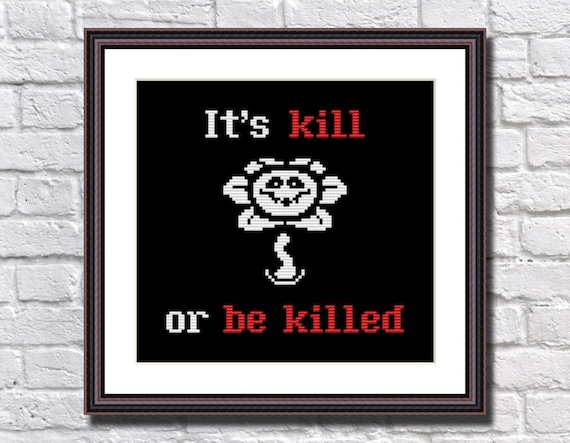 Undertale Cross Stitch Pattern Video Game Flowey It's Kill | Etsy